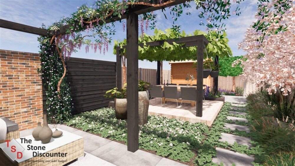 Terras met een 'terras eiland'