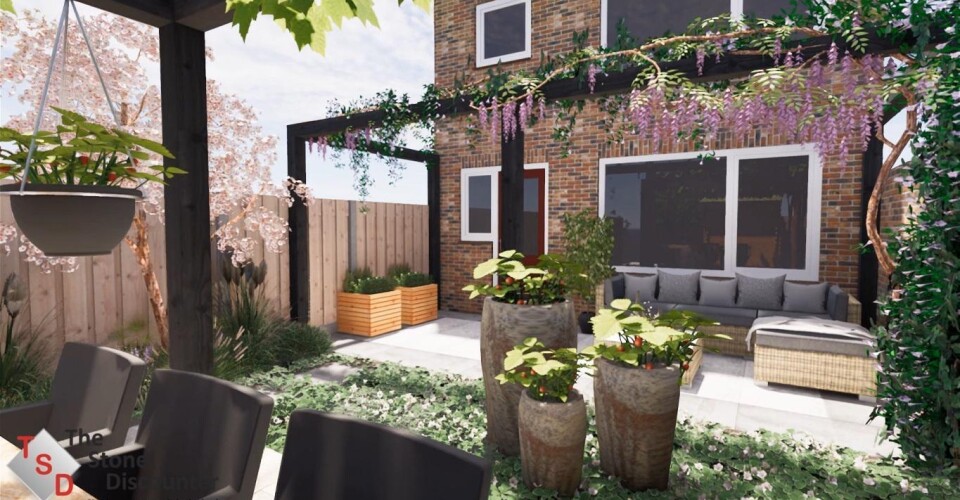 Terras met een 'terras eiland'